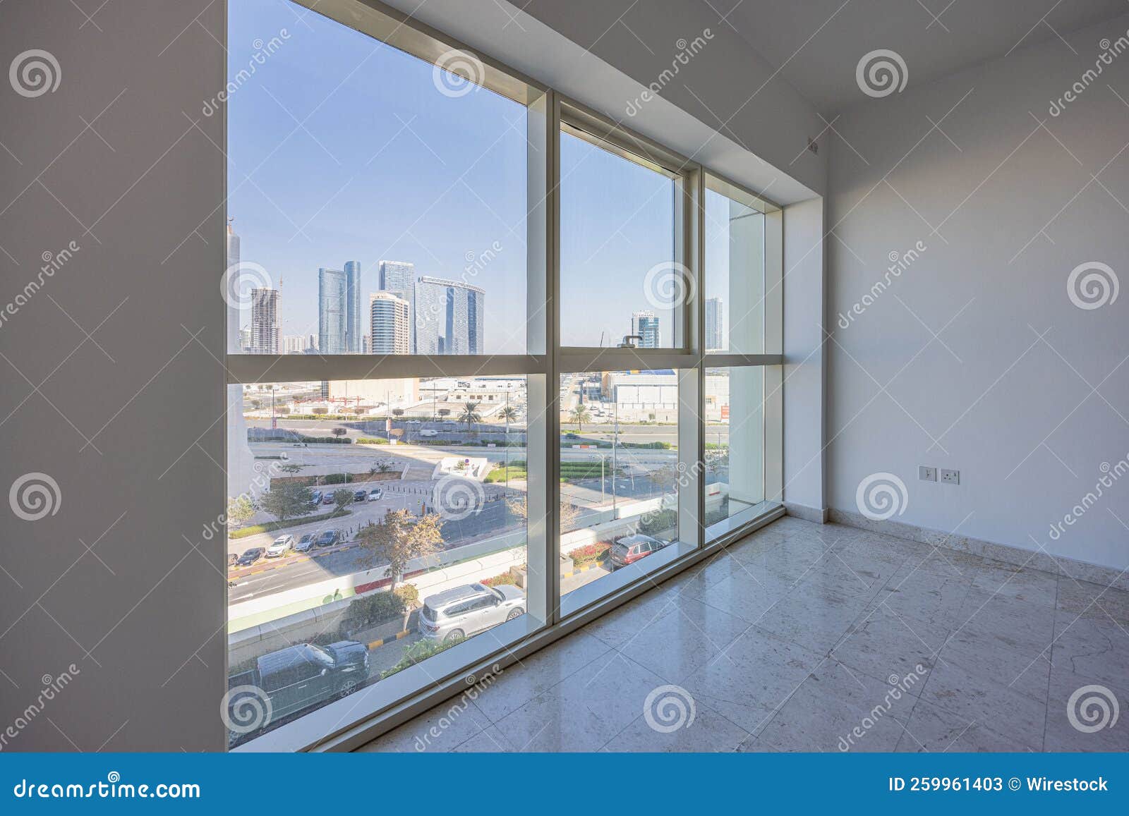 Window View of Al Reem Island in Abu Dhabi. Stock Image - Image of ...