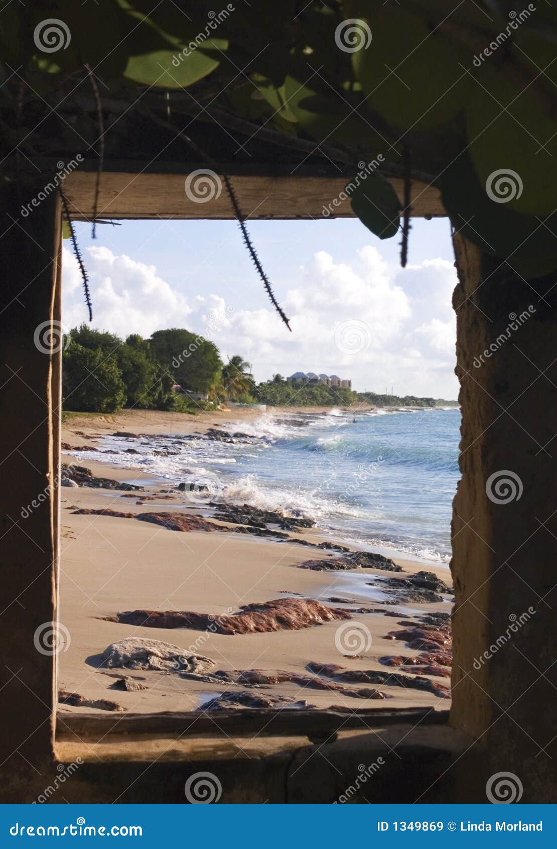 Window view of beach stock image. Image of sand, water - 1349869