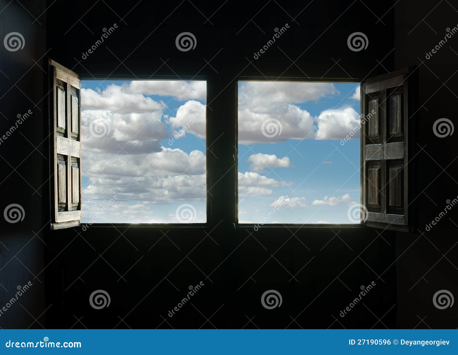Window view and blue sky stock photo. Image of element - 27190596