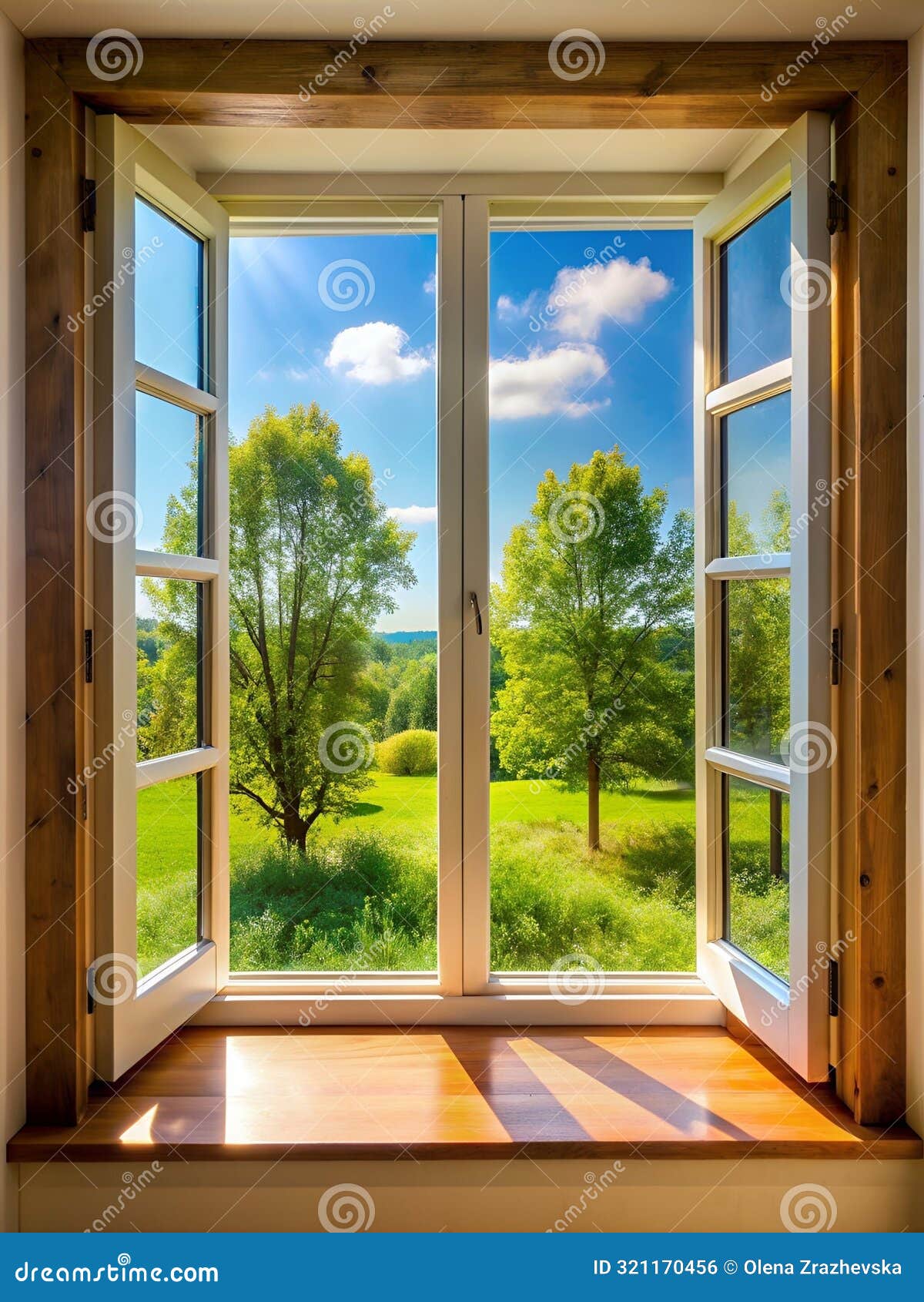 A Window with a View of the Countryside Stock Illustration ...