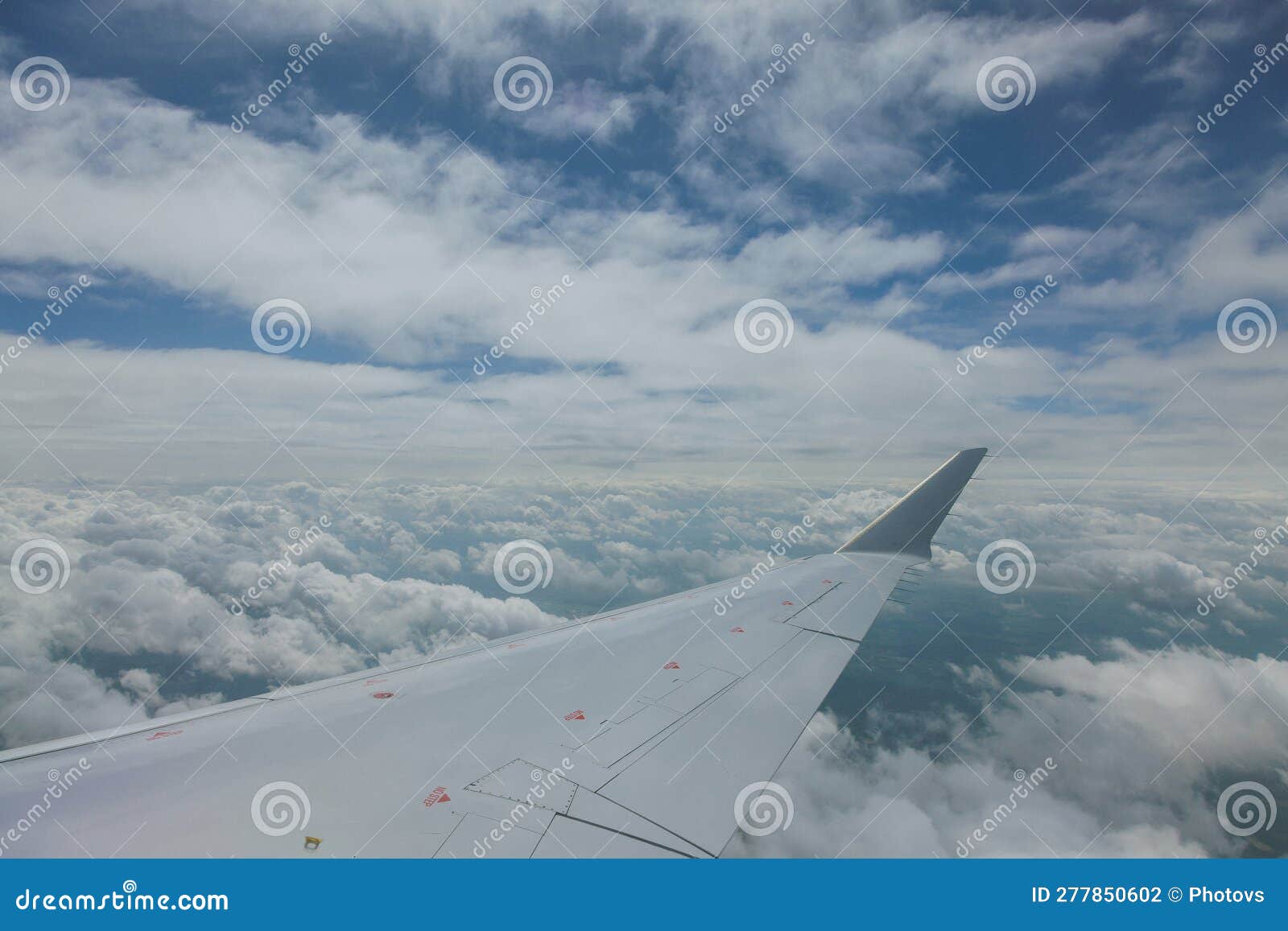 Window View during Flight in the Wing of an Aircraft with a Gorgeous ...
