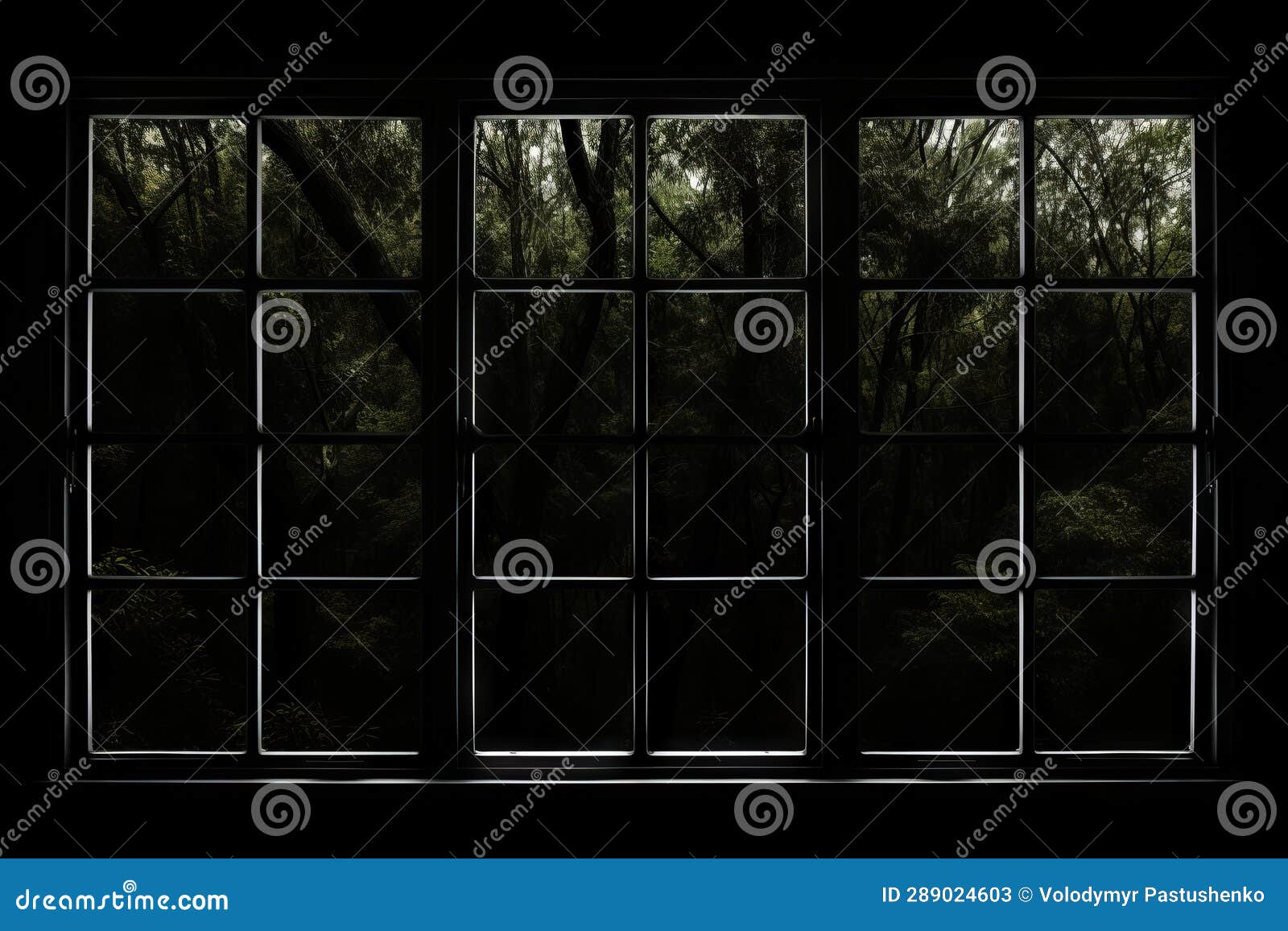 Window with View of Forest Outside of it,. Generative AI Stock Image ...