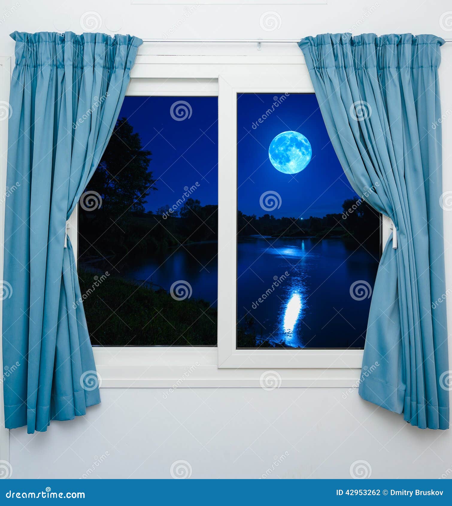 Window View of the Full Moon Stock Photo - Image of arched ...