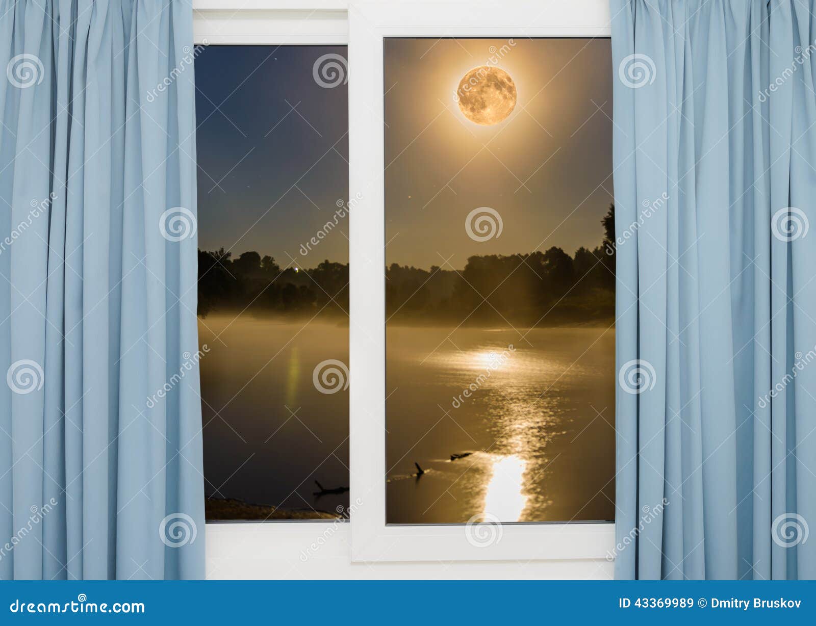 Window View of the Full Moon Stock Image - Image of door, bedtime: 43369989
