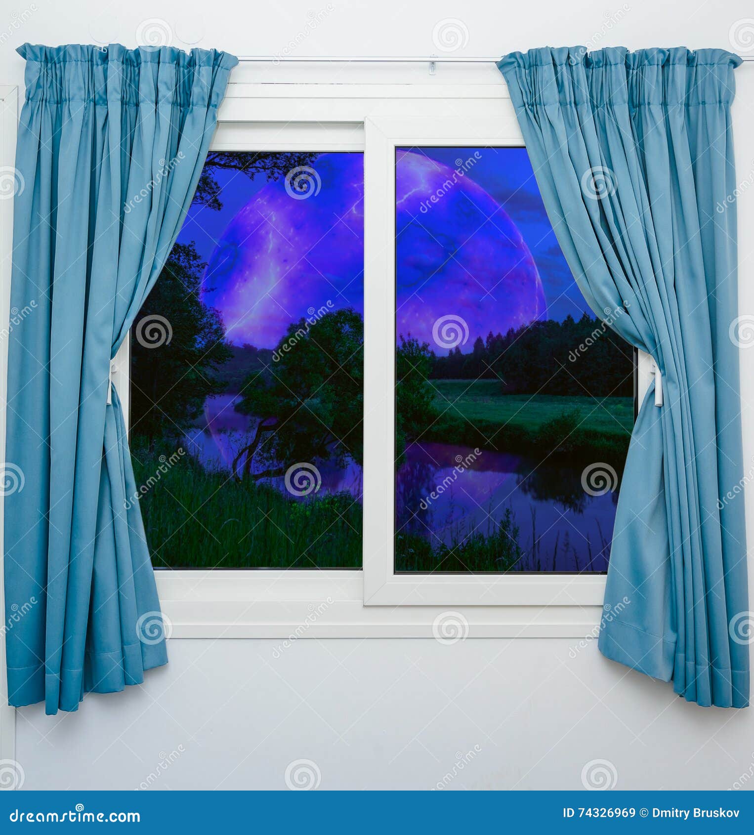Window View of the Full Moon Stock Image - Image of accessibility ...