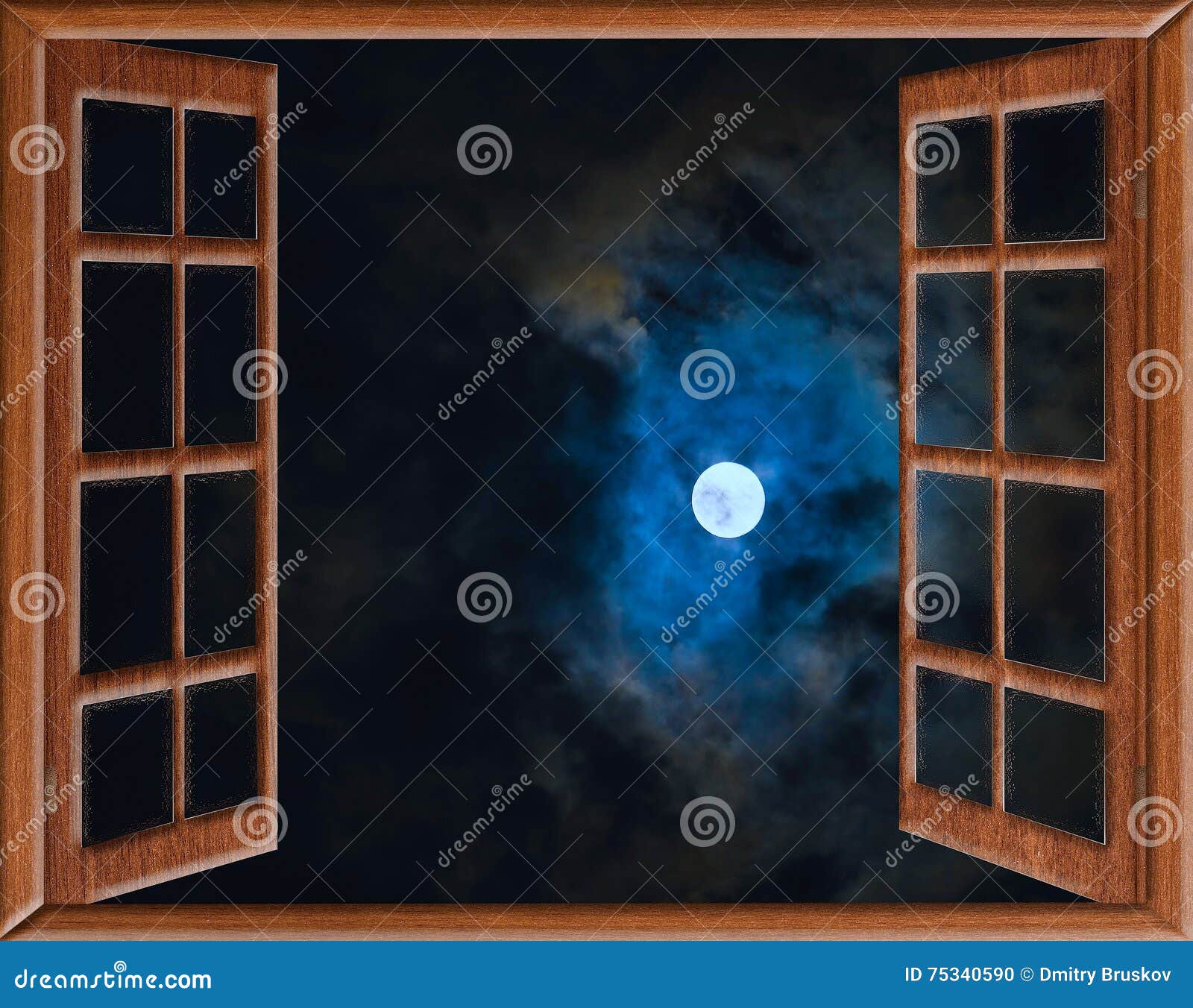 Window View of the Full Moon Stock Photo - Image of doorway, nature ...