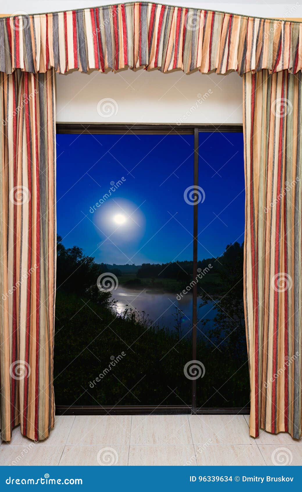Window View of the Full Moon Stock Photo - Image of calm, entrance ...