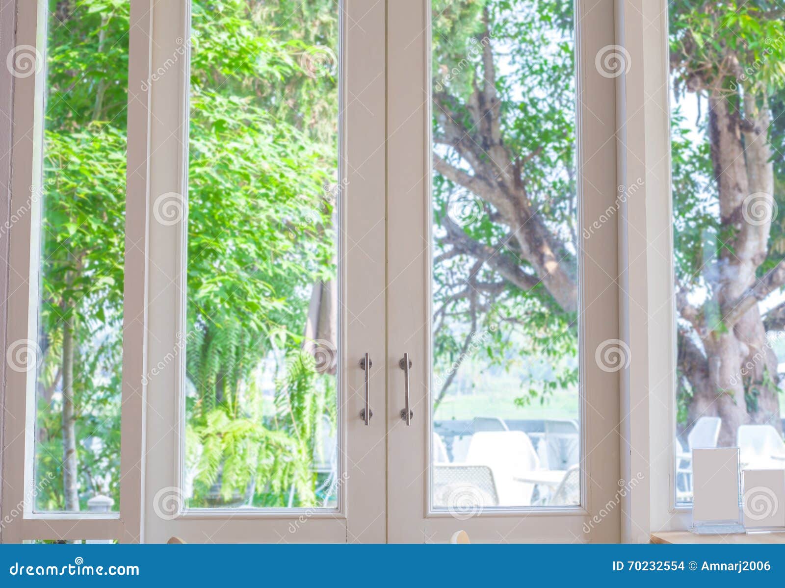 Window with a View of Garden Stock Photo - Image of decor, domestic ...
