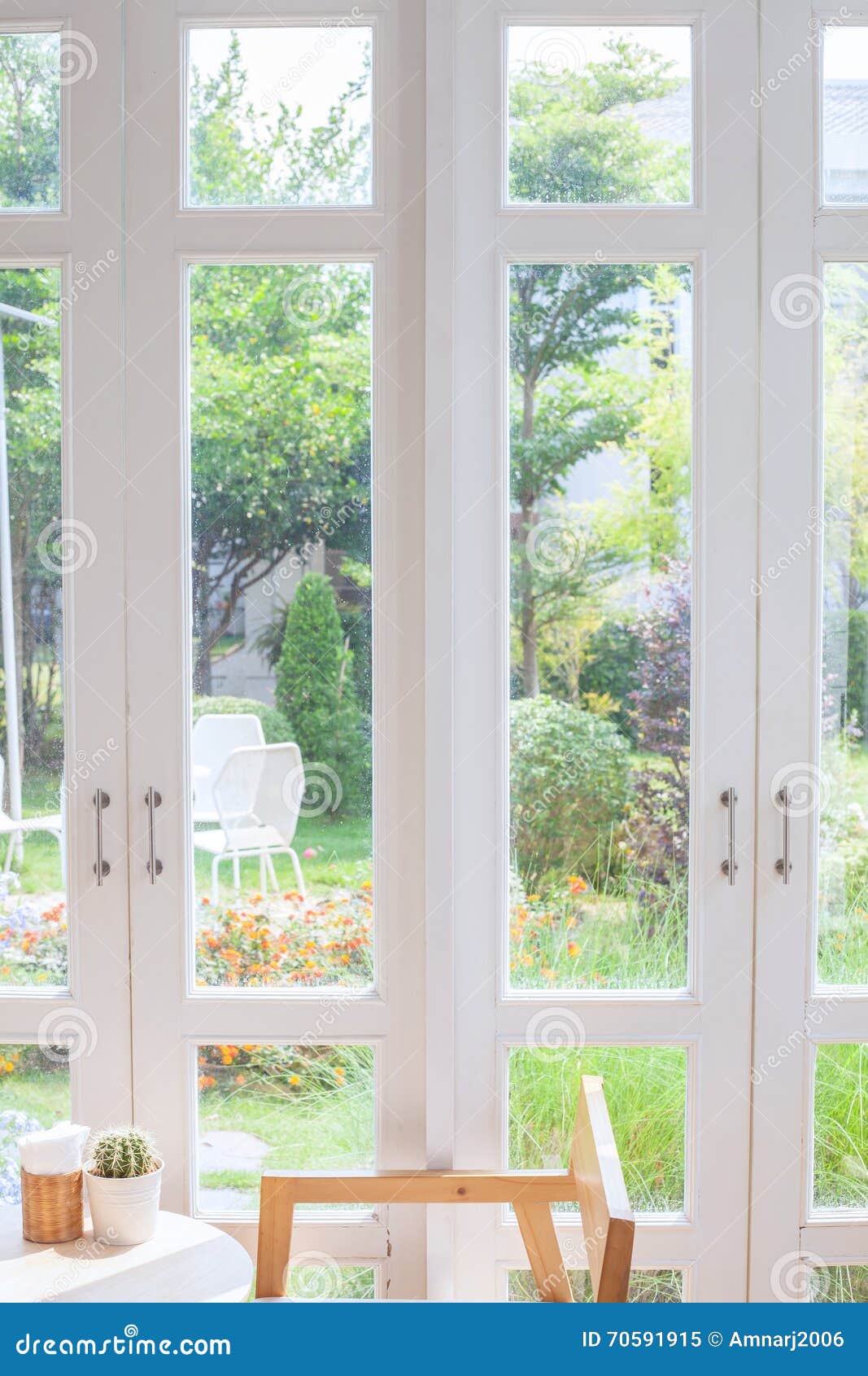 Window with a View of the Garden Stock Image - Image of style, domestic ...