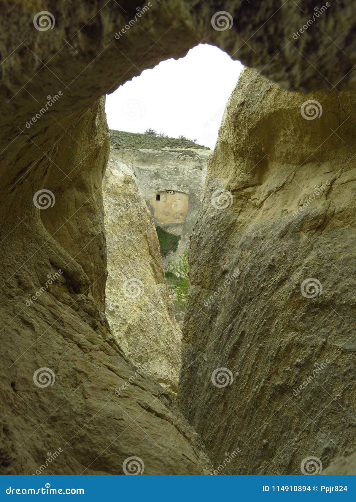 Window View from Inside an Ancient Cave House in Remote Area of ...