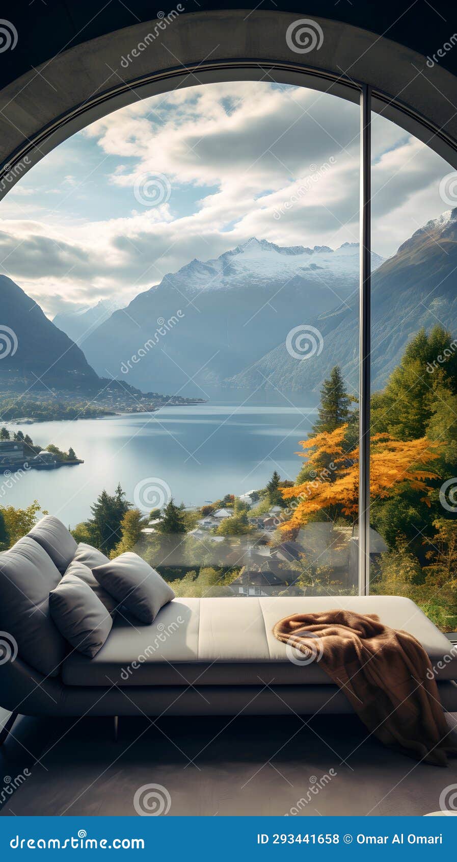 A Window with a View of a Lake and Mountains.Window View from Home ...