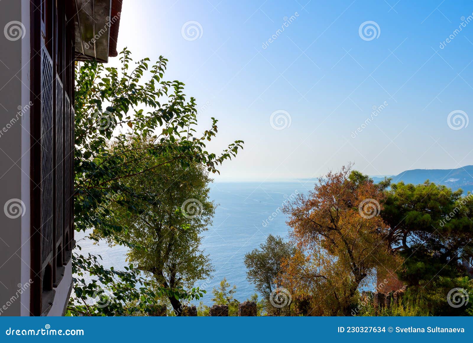 Window View of the Mediterranean Sea in Turkey Stock Photo - Image of ...