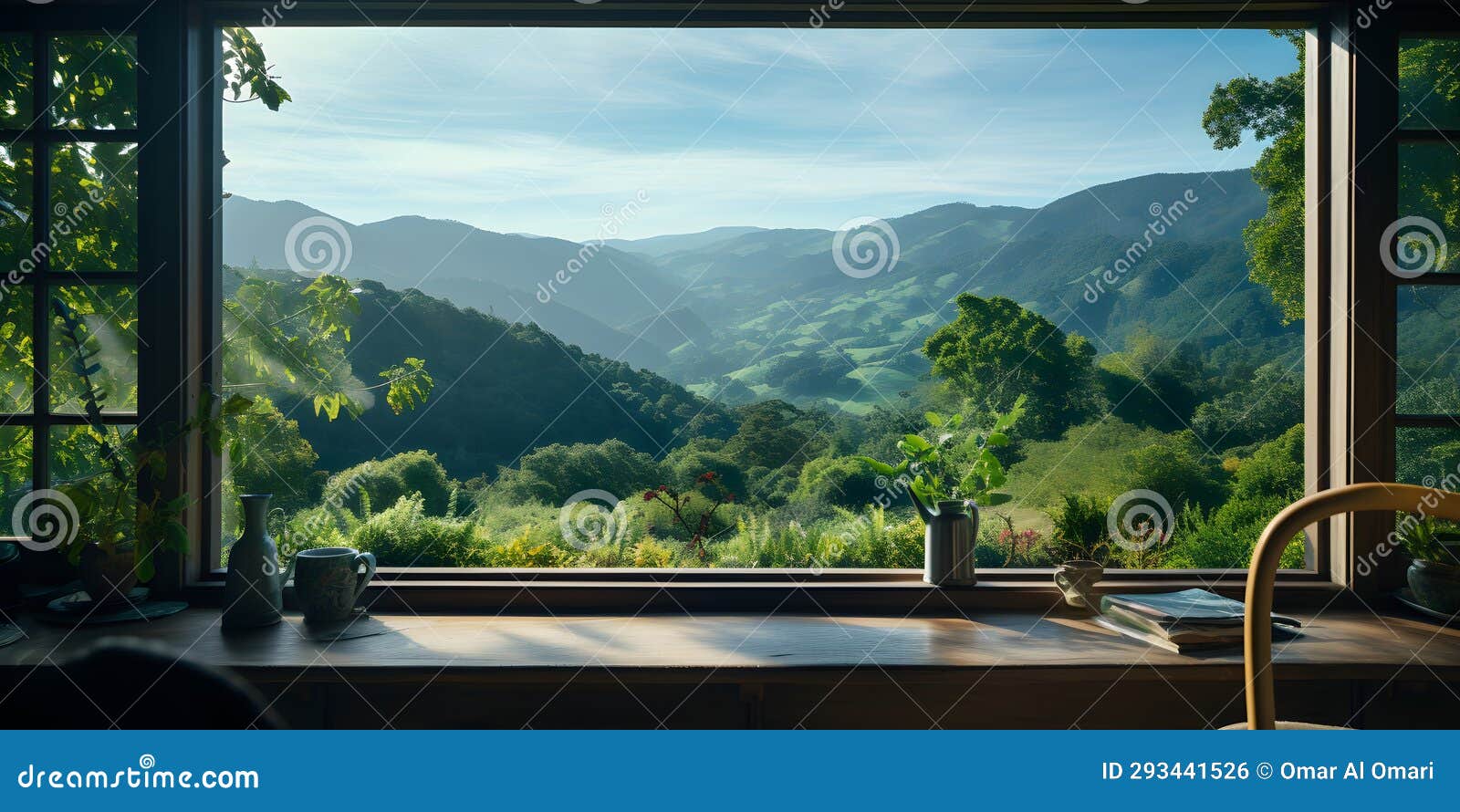 A Window with a View of a Mountain Range.Window View from Home Window ...