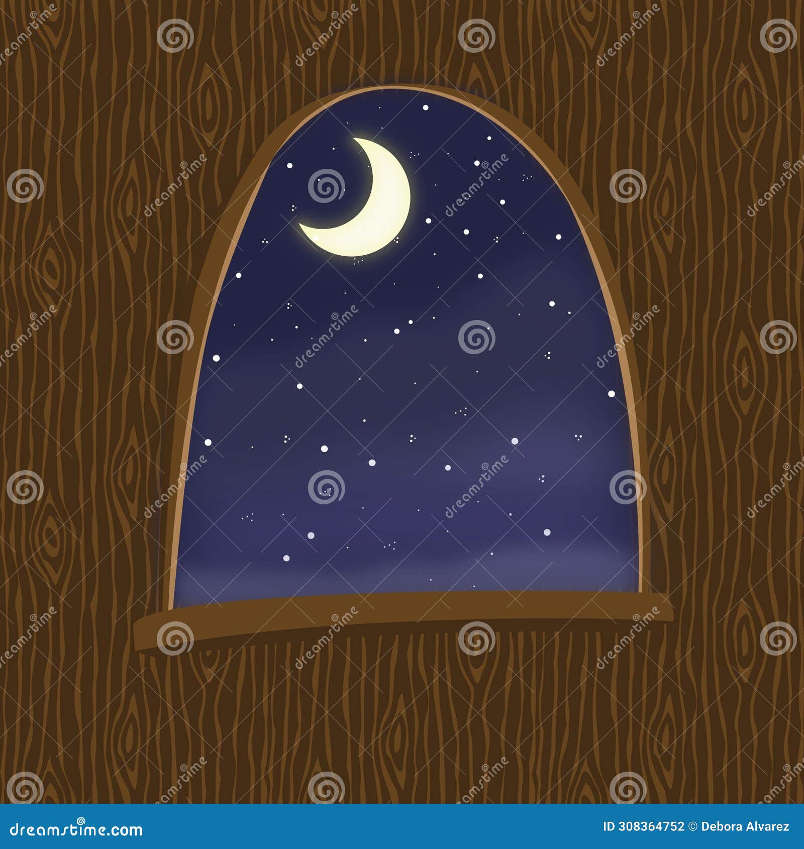 Window with a View of the Moon Stock Vector - Illustration of nocturnal ...