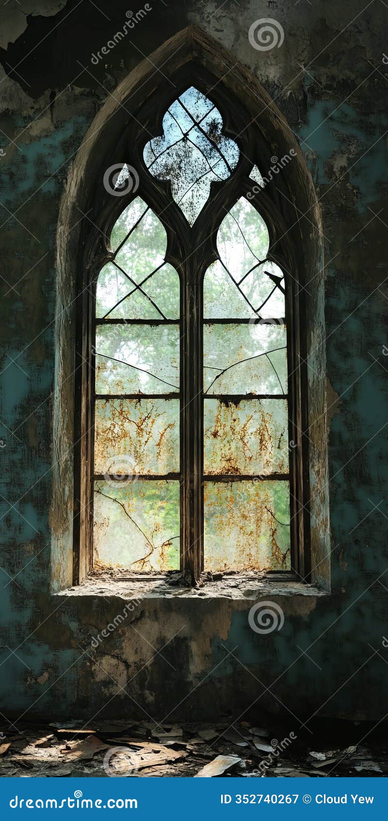 A Window with a View of the Outside Stock Illustration - Illustration ...