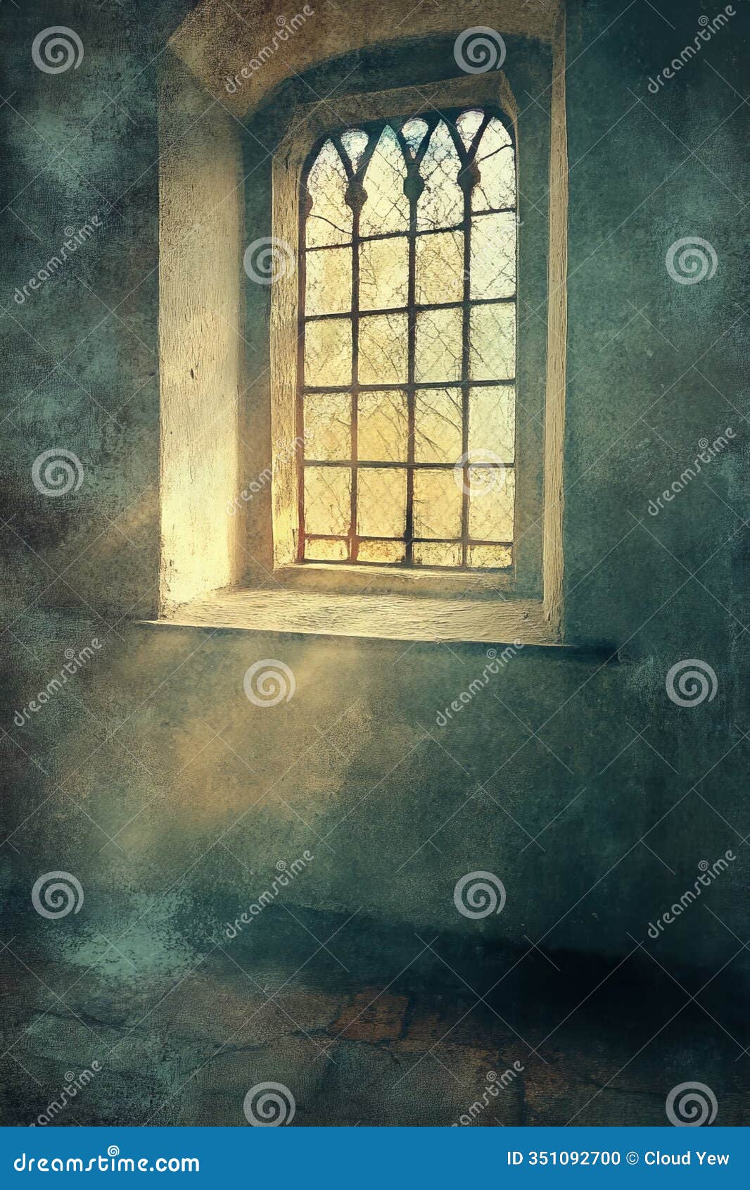 A Window with a View of the Outside Stock Illustration - Illustration ...