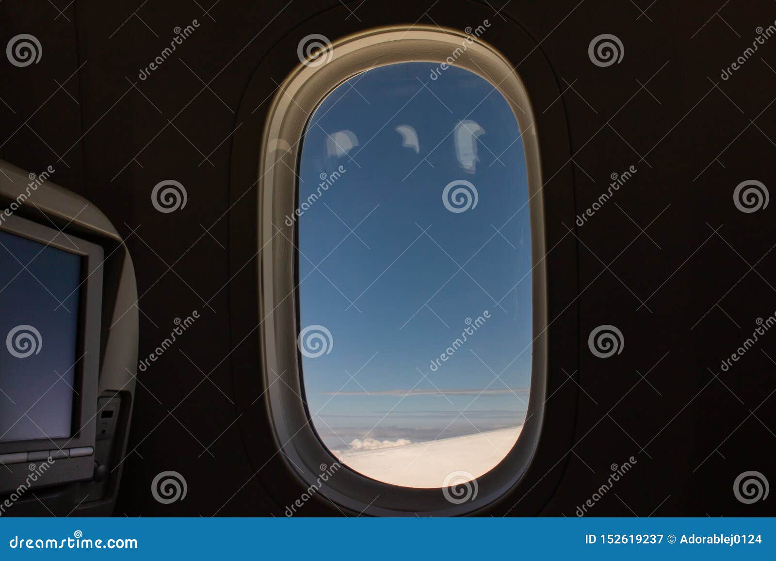 Window View from Passenger Seat on Airplane Stock Image - Image of ...