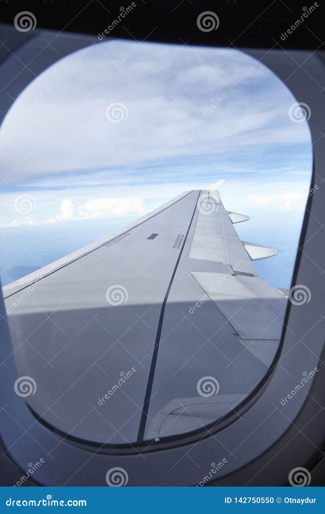 Window View of Plane on Wingside through Storm Stock Photo - Image of ...