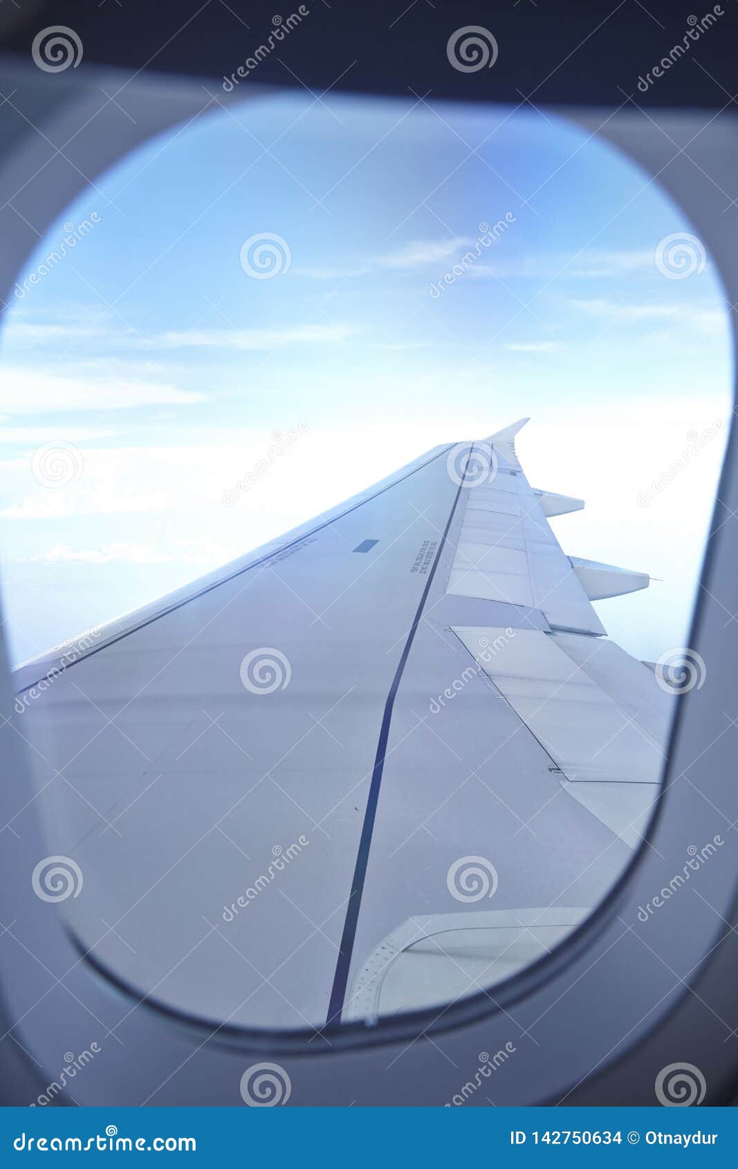 Window View of Plane on Wingside Stock Photo - Image of plane, wing ...