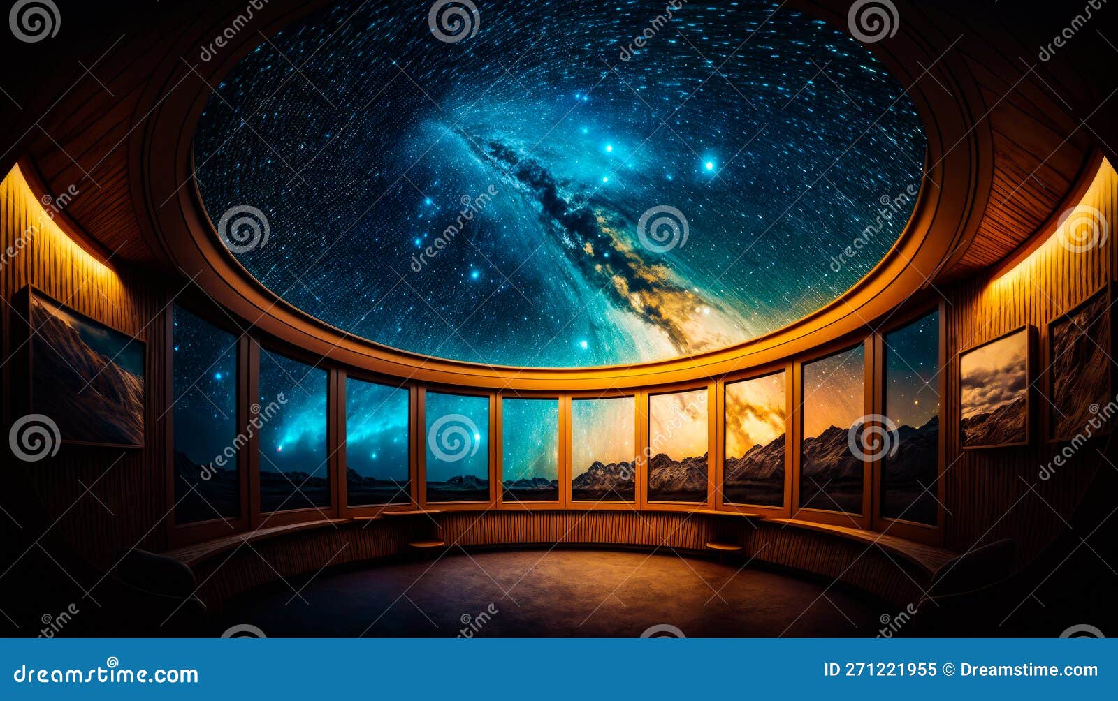 Window with View of the Sky and Stars. Generative AI Stock Illustration ...
