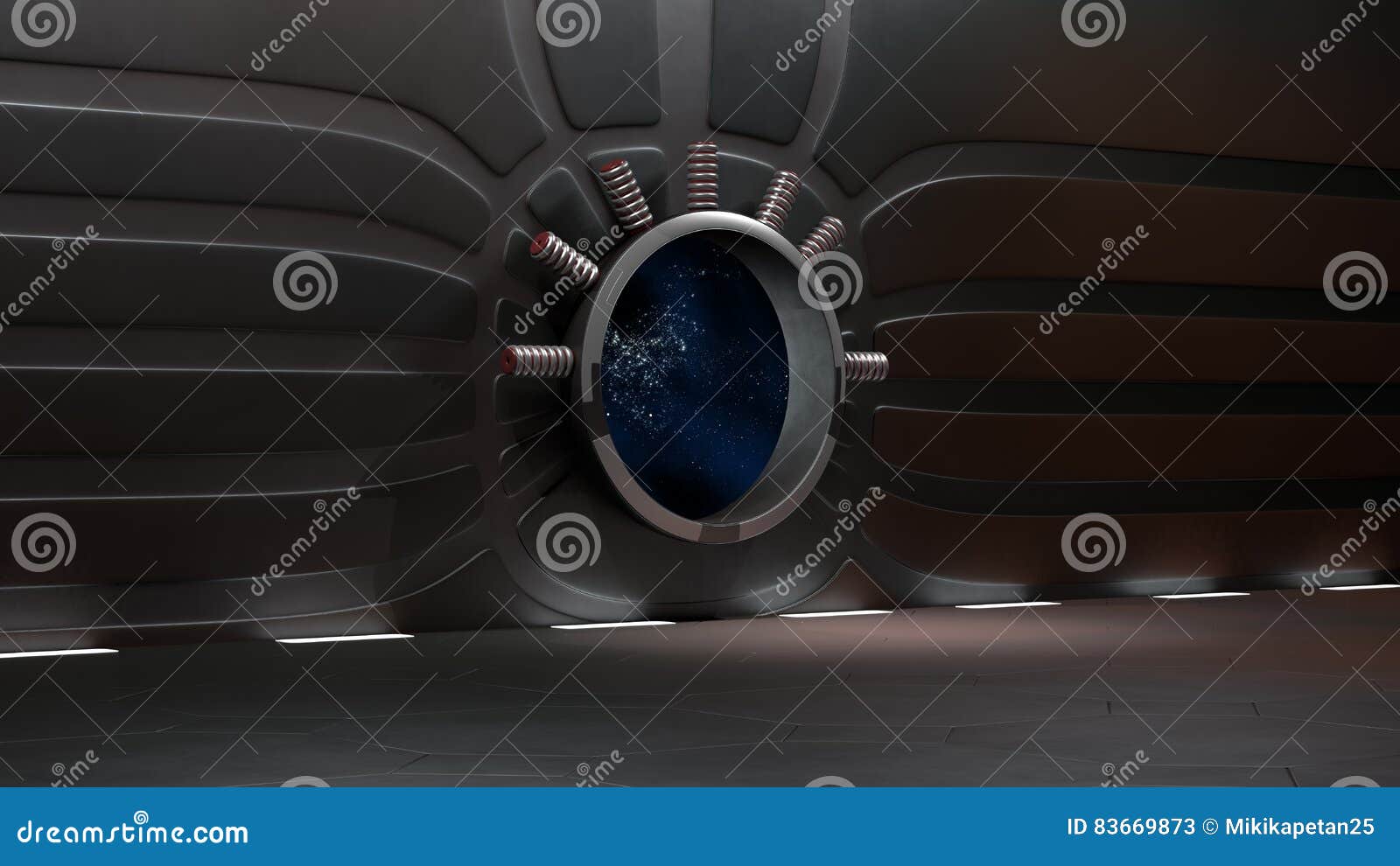 Window View of Space with Nebula and Stars 3D Render Stock Illustration ...