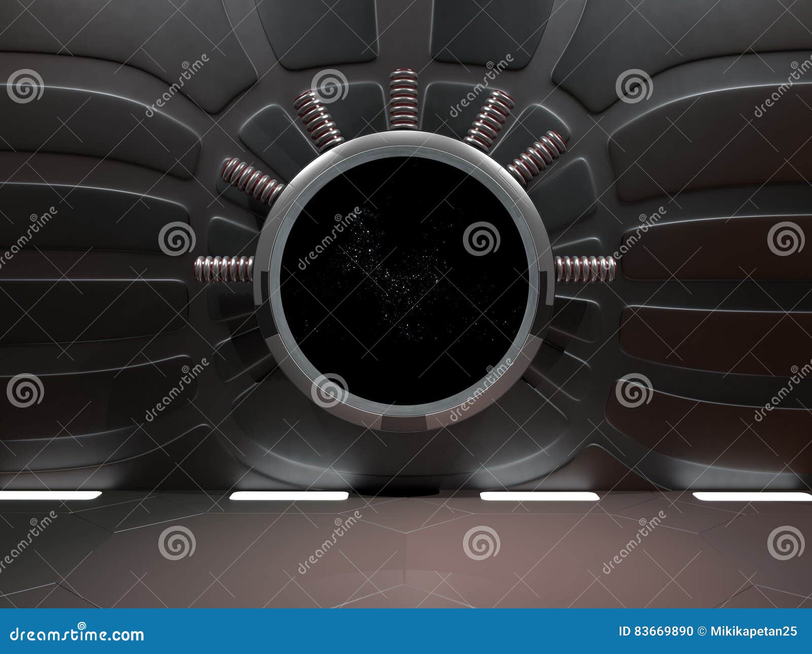 Window View of Space with Nebula and Stars 3D Render Stock Illustration ...