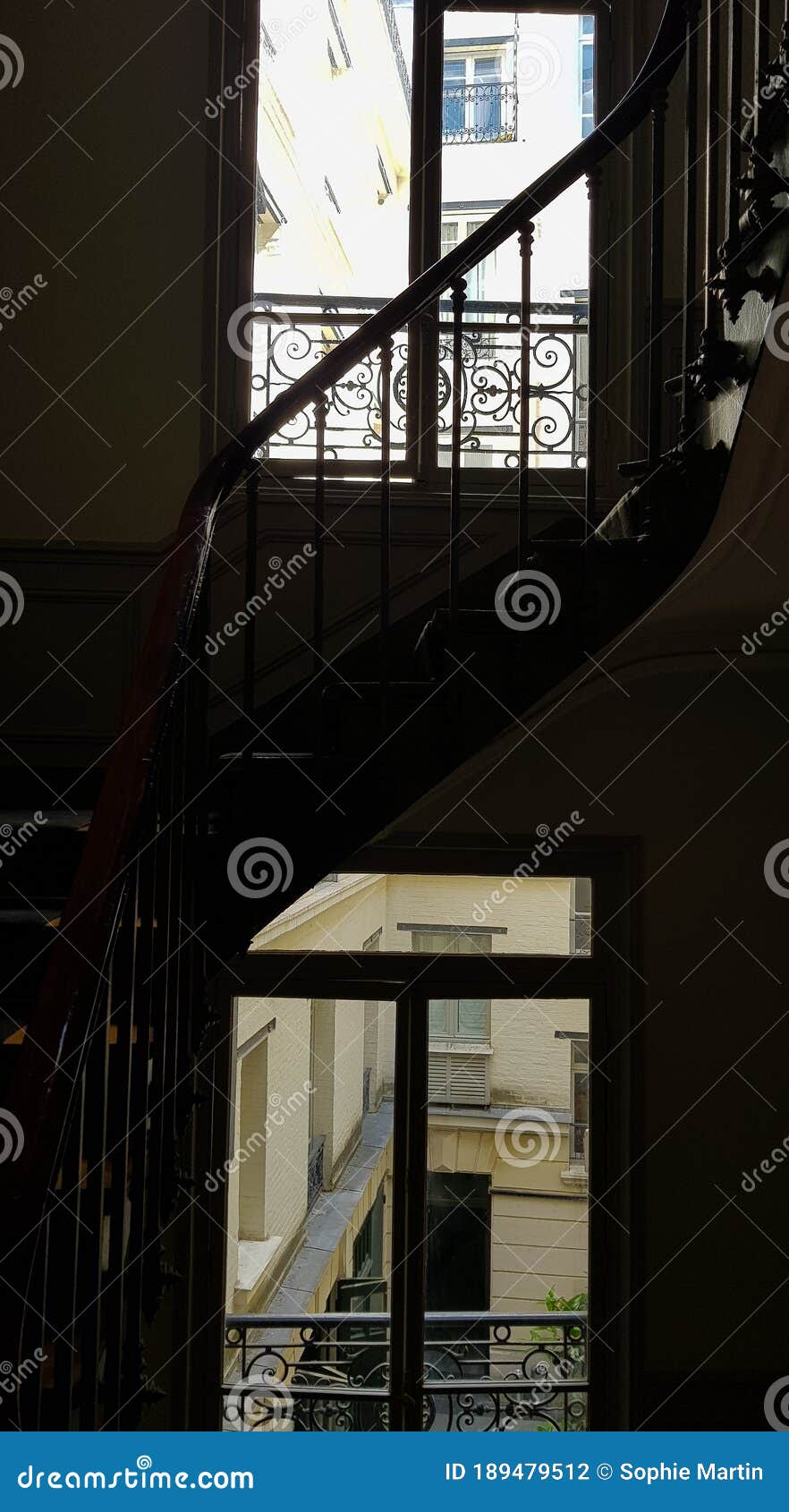 Window view in staircase stock photo. Image of glass - 189479512