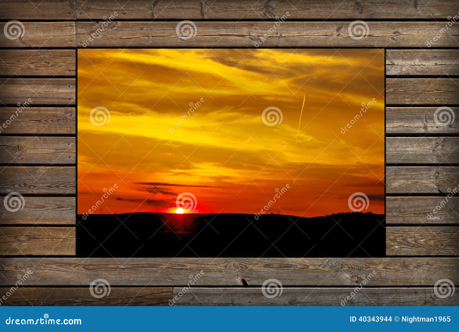 Window with view of sunset stock photo. Image of evergreen - 40343944