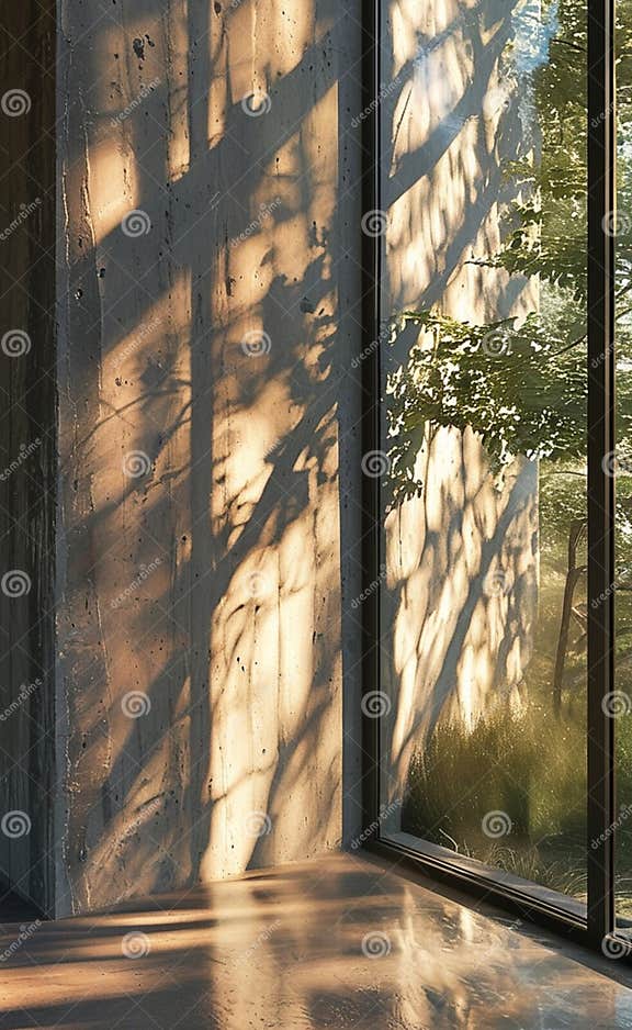 A Window with a View of a Tree Outside Stock Illustration ...