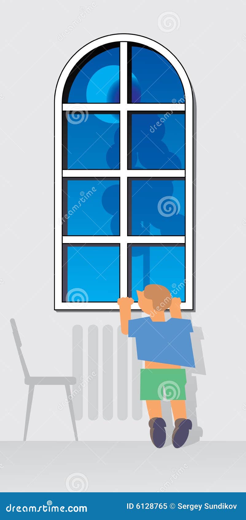 Window and waiting stock vector. Illustration of inside - 6128765