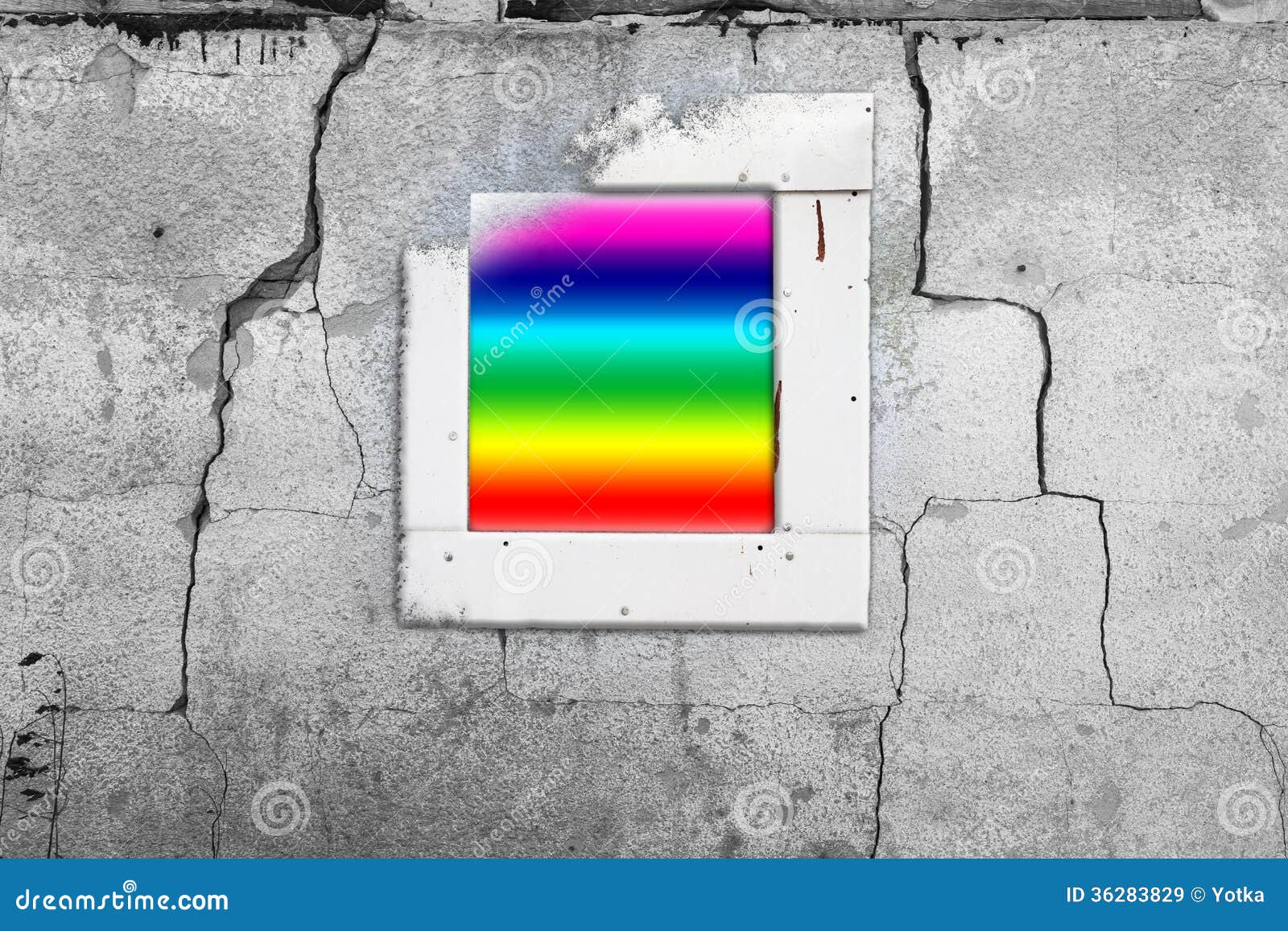 Window Wall Old Rainbow Abstract Wall Cracked Stock Image - Image of ...