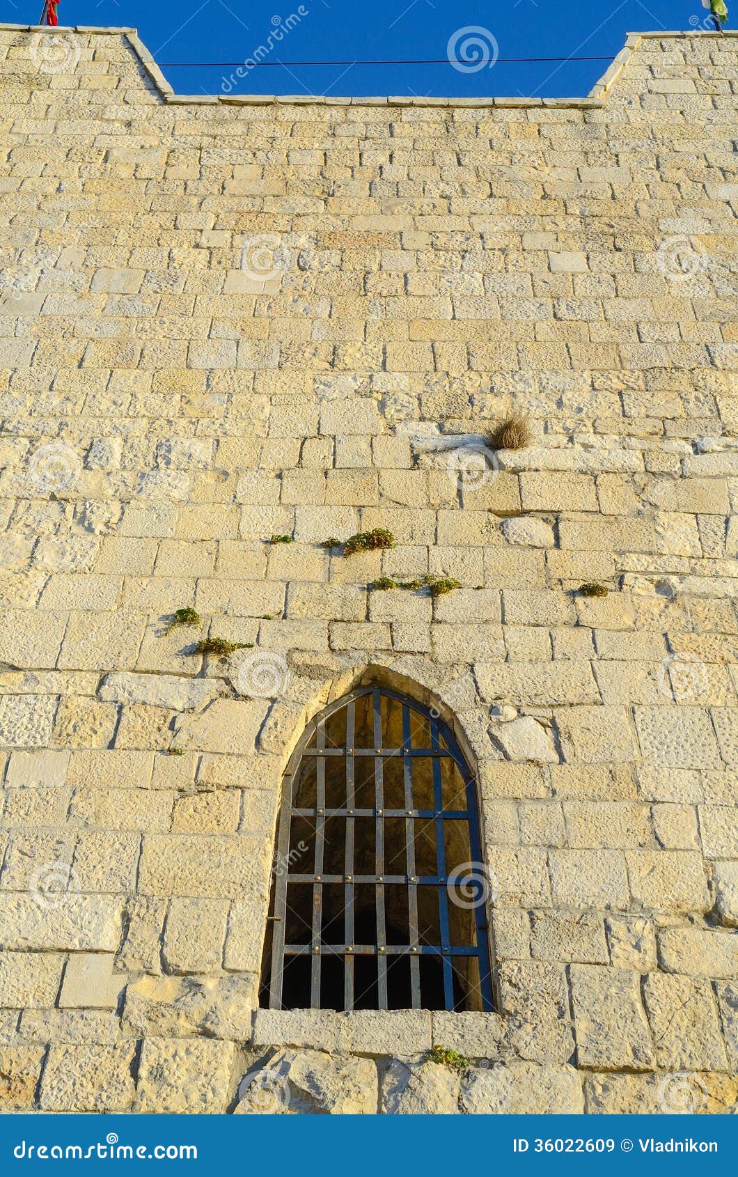 Window in the Wall of the Old Tower Stock Image - Image of landmarks ...
