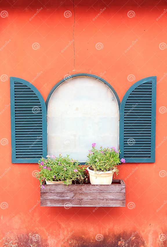 Window on wall orange stock image. Image of italy, window - 89898659