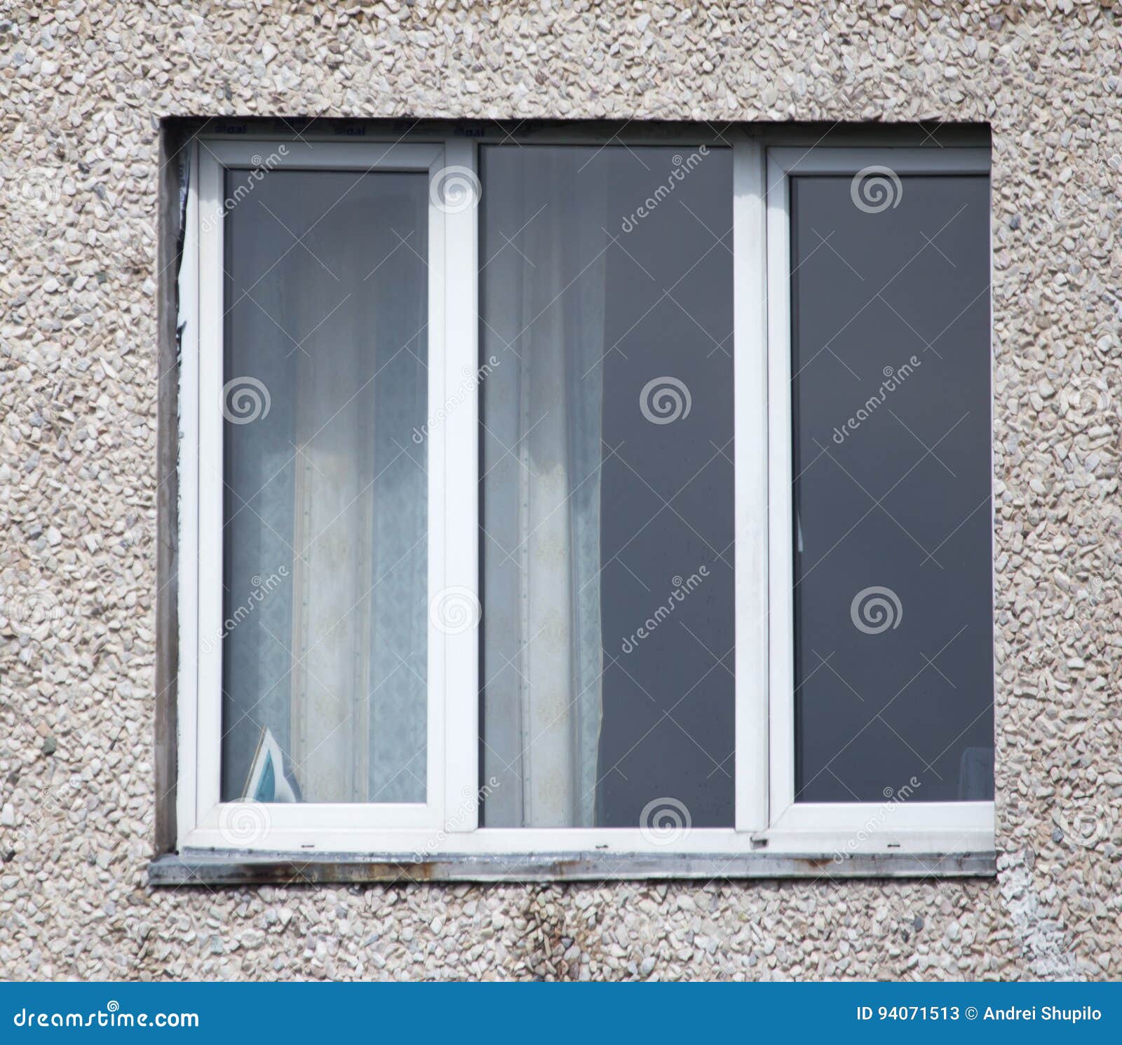 Window on the Wall in the Panel House Stock Image - Image of sill ...