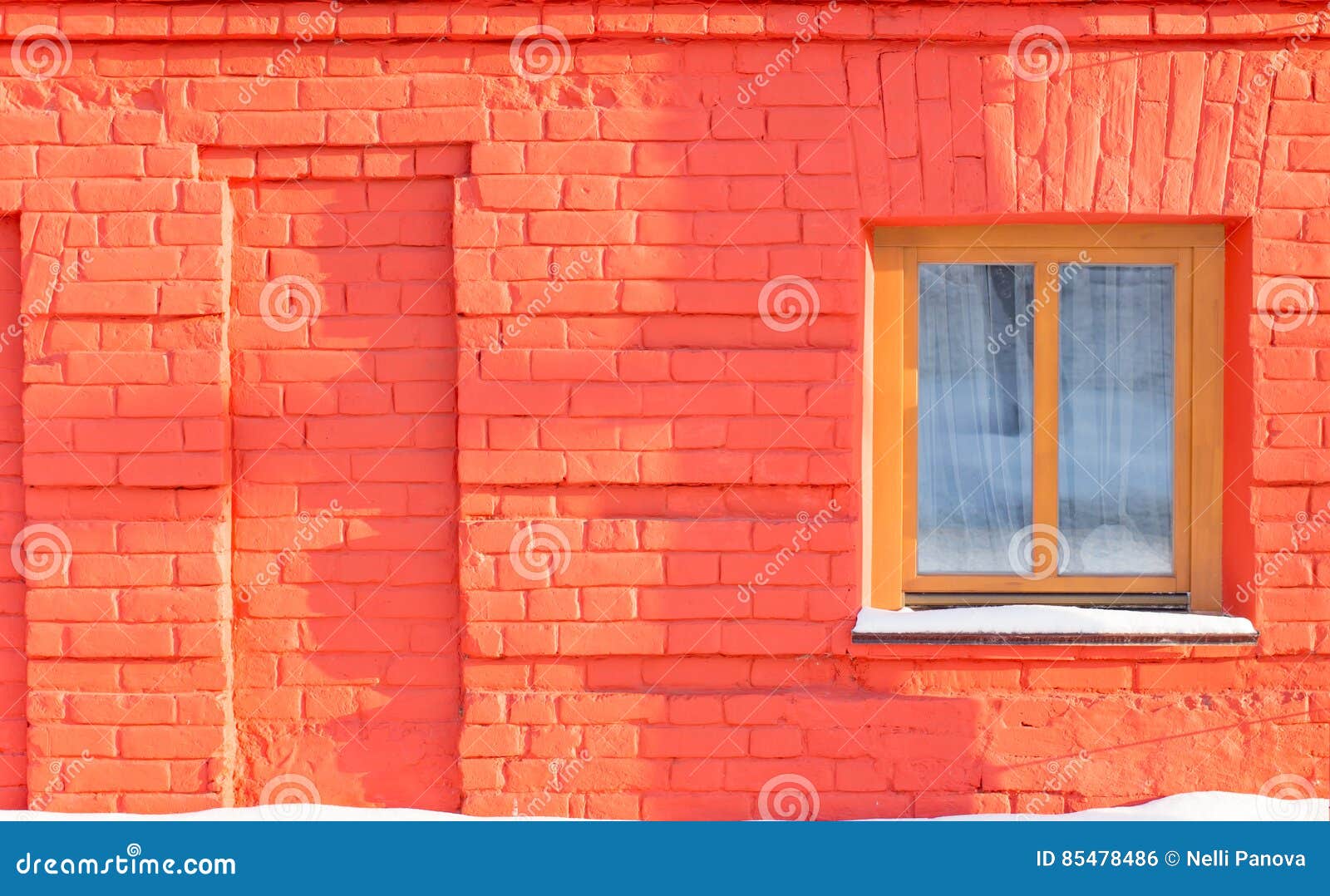 The Window on the Wall of Red Brick Stock Photo - Image of home ...