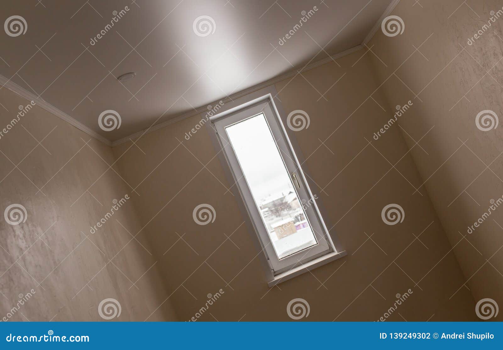 Window on the Wall in the Room Stock Photo - Image of wood, design ...