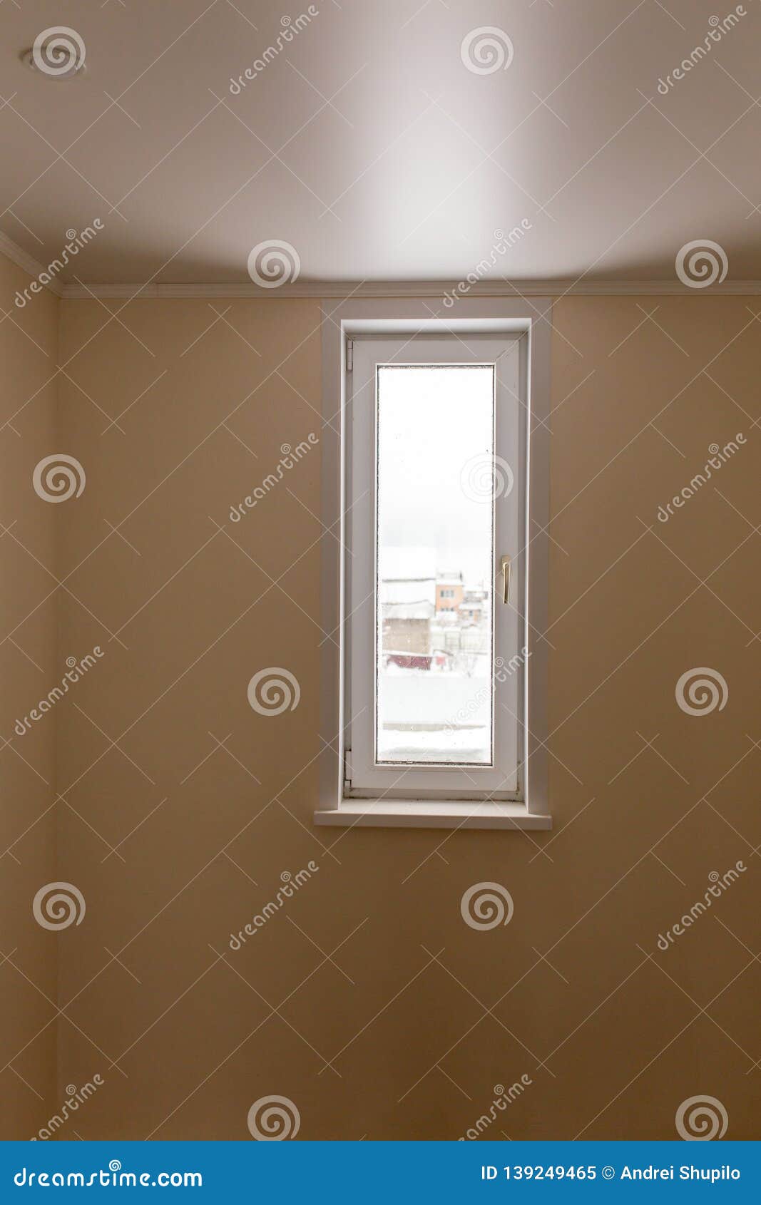 Window on the Wall in the Room Stock Image - Image of modern, corner ...
