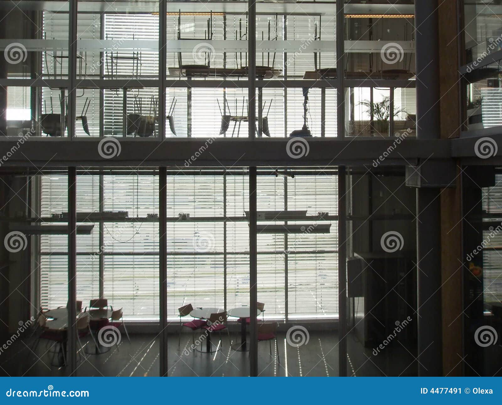 Window Wall with Tables stock image. Image of design, space - 4477491