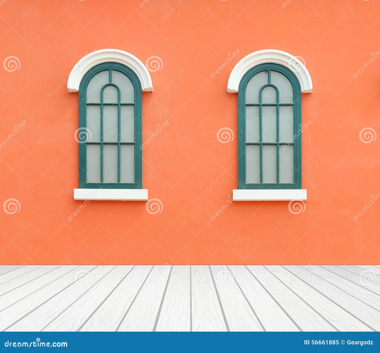 Window with Wall and Wood Floor Stock Image - Image of cement, color ...