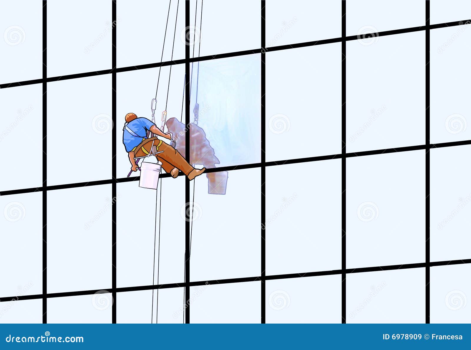 Window Washer. Cleaning Service. Cartoon Character. Vector Illustration ...