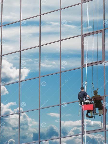 Window washer stock image. Image of building, clean, occupation - 8216243