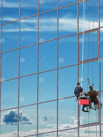 Window washer stock image. Image of male, occupation, pane - 8362985