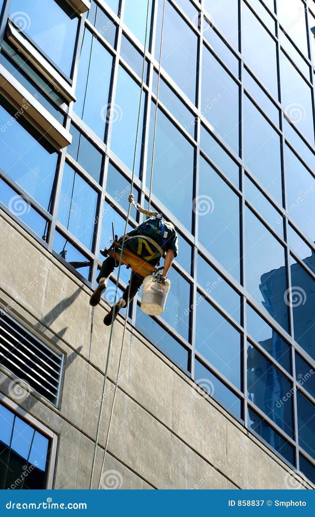 Window washer stock image. Image of male, building, highrise - 858837