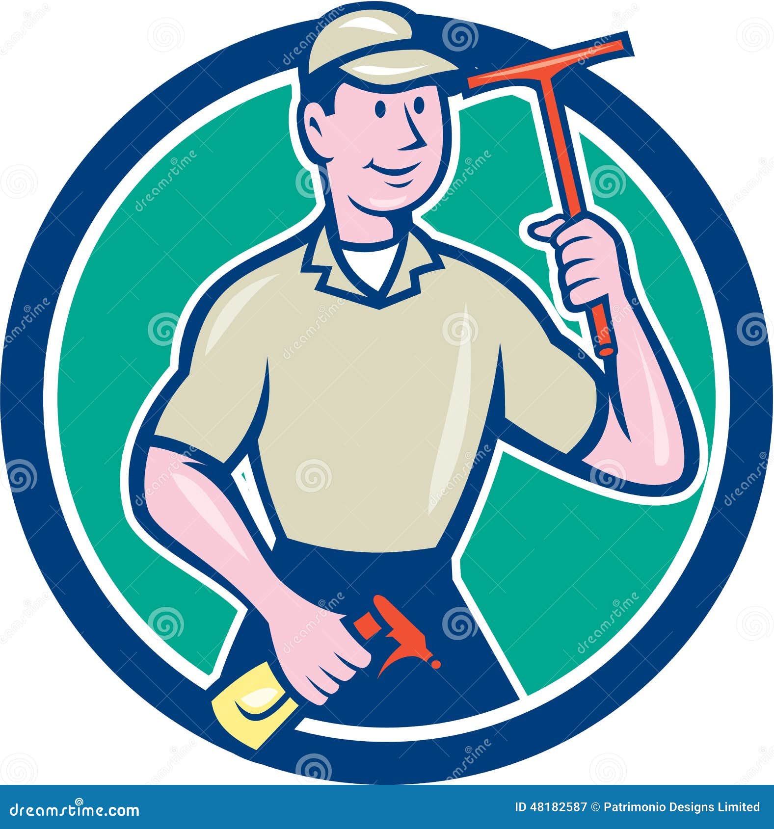 Window Washer. Cleaning Service. Cartoon Character. Vector Illustration ...