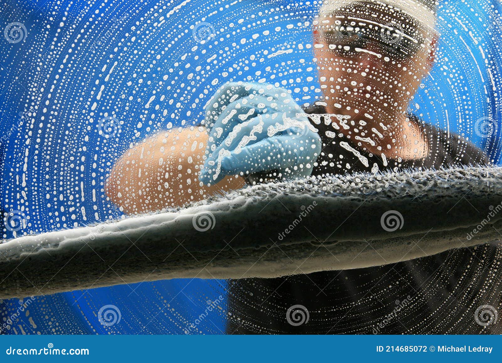 Window Washer Washing a Window Stock Photo - Image of movement, adult ...