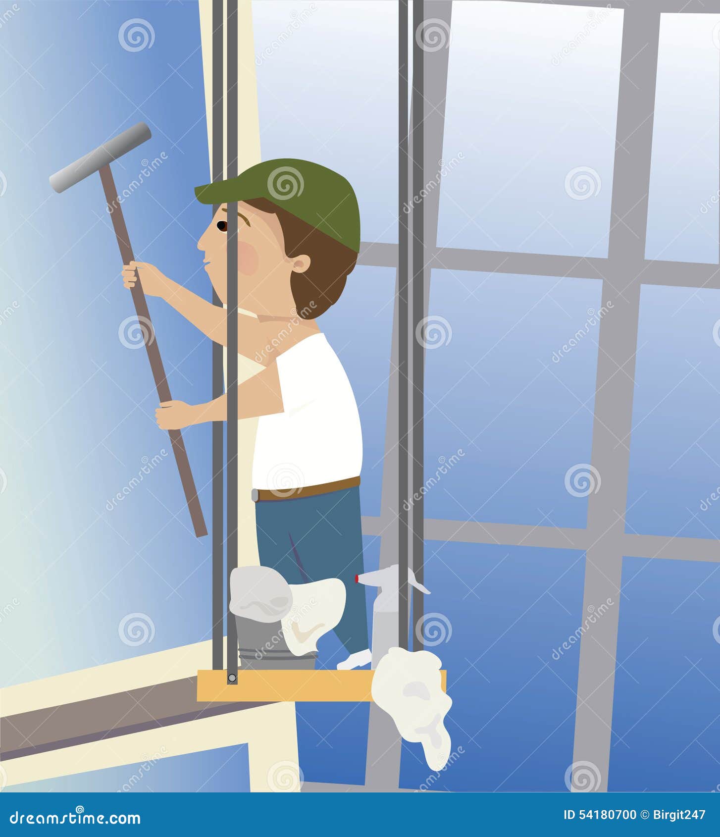 Window Washer stock vector. Illustration of city, occupation - 54180700