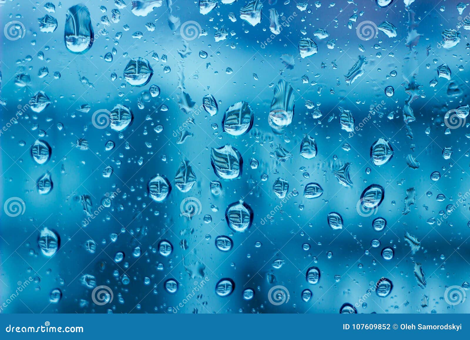 Window Water Blue Condensate Background Stock Photo - Image of ...