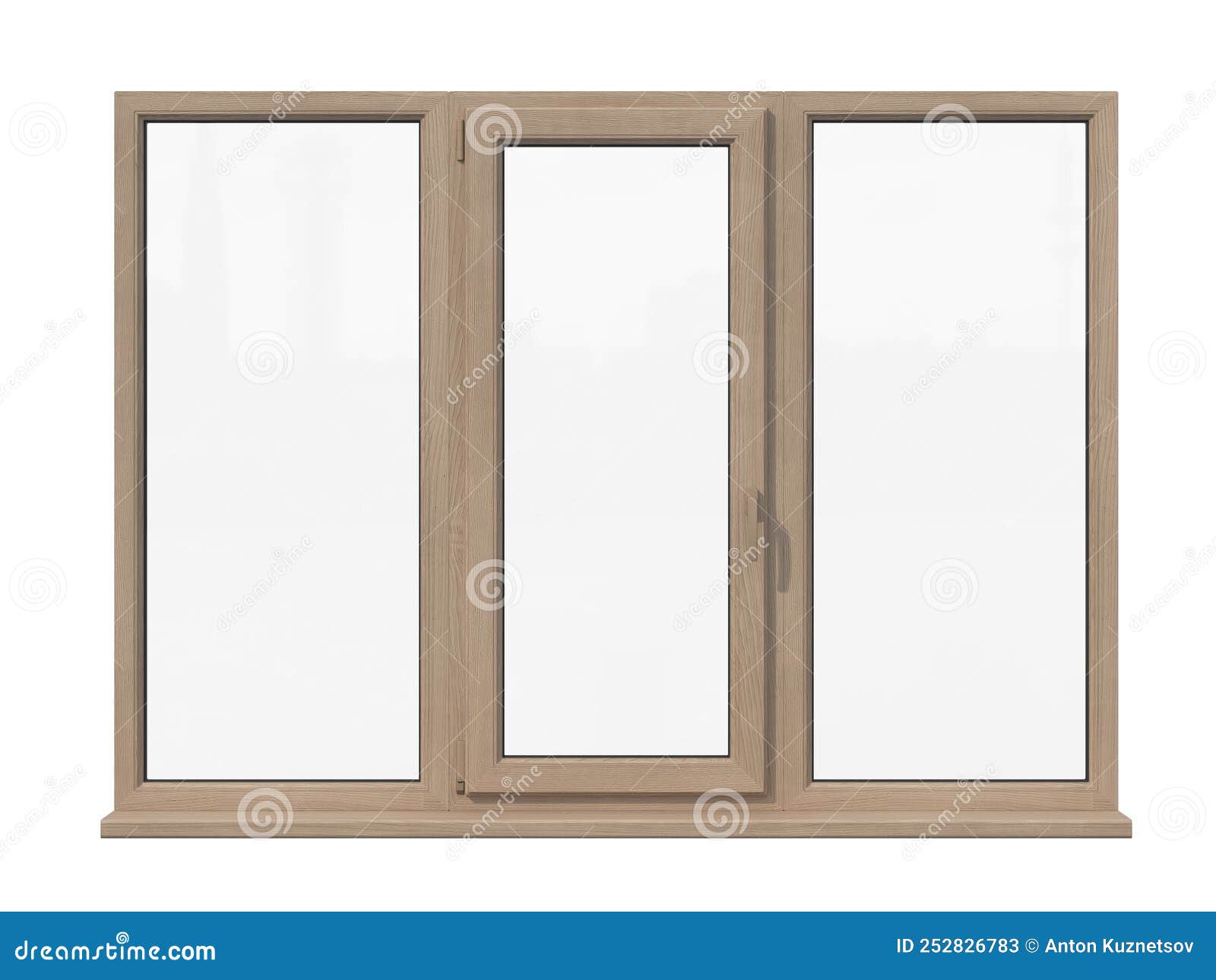 Window on White Background, 3D Illustration Stock Illustration ...