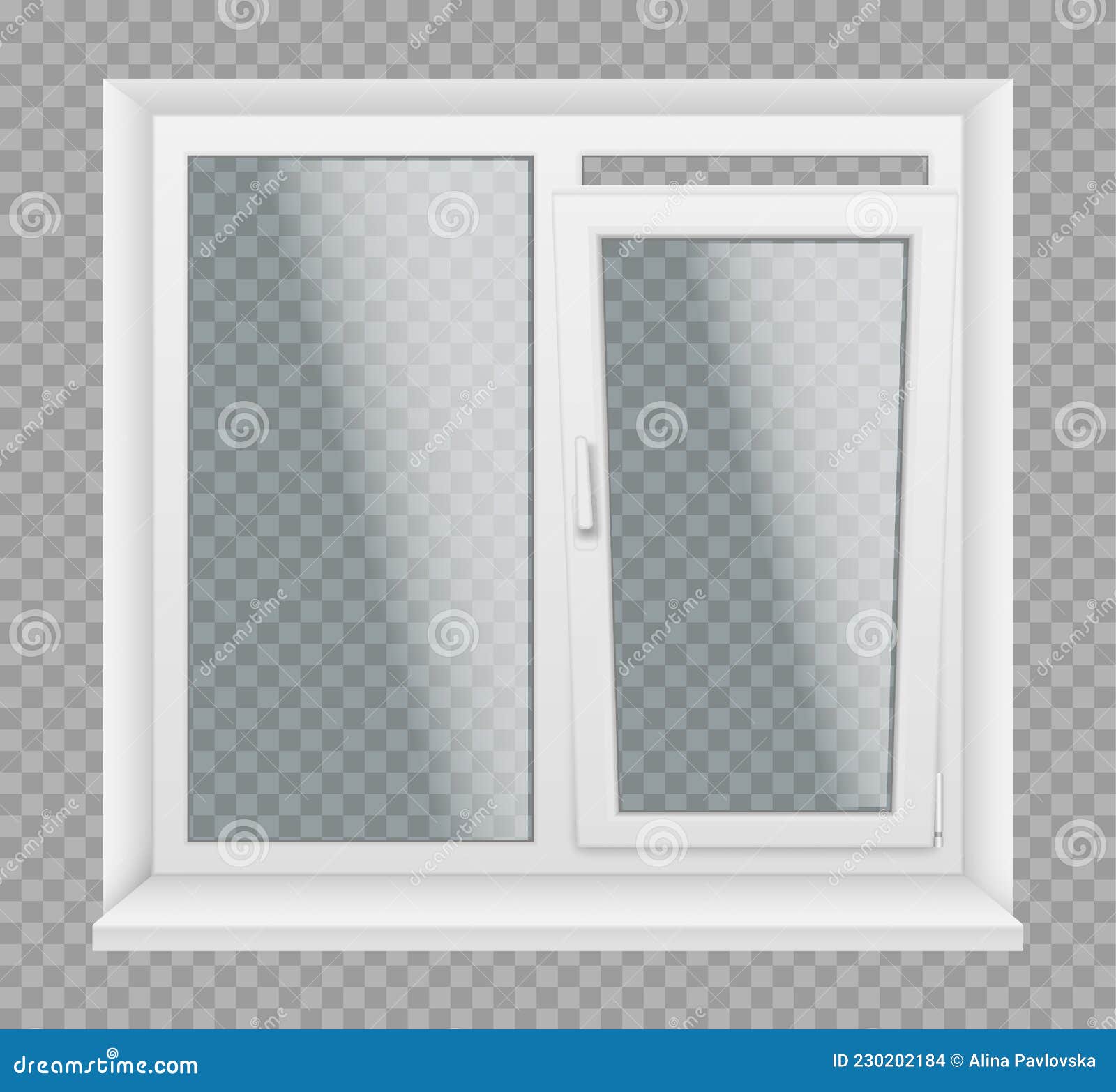 Window with White Plastic Frame, Sills and Glass Panels, Architecture ...