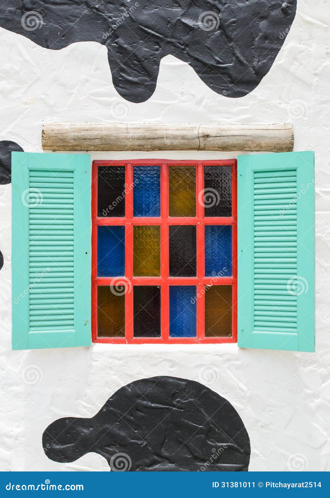 Window in white wall stock image. Image of outdoor, facade - 31381011